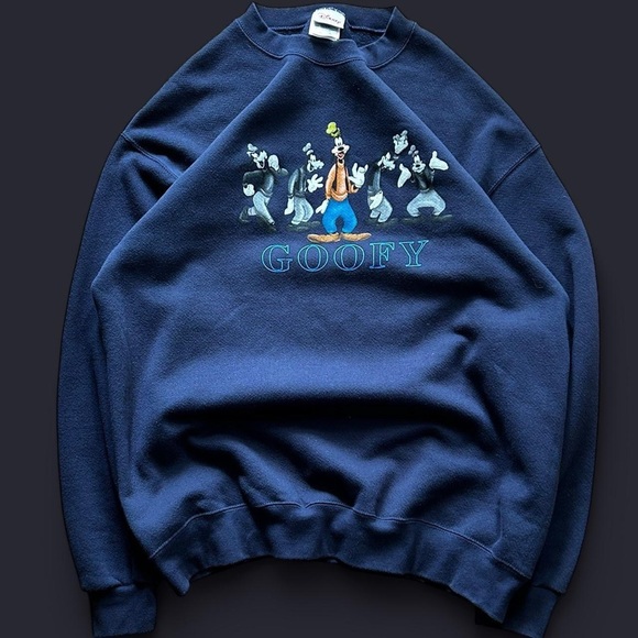 Disney | Shirts | Vintage Disney Goofy Navy Sweater | Poshmark